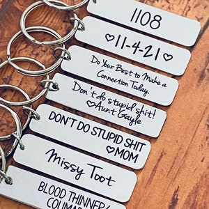 Customized Keychain Personalized You Choose Wording - Custom Gift ...