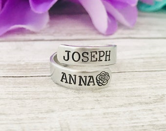 Custom Hand Stamped Ring Very Sturdy Ring Great Gift | Etsy