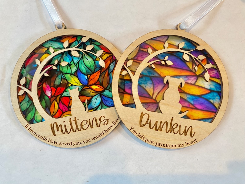 Rainbow Bridge Pet, Sun Catcher, Suncatcher Pet Memorial, Personalized ...
