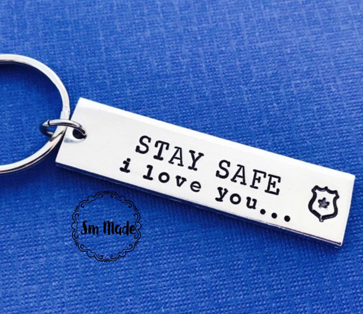 Stay Safe, I Love You Police Badge Keychain, Police Keychain, Officer ...