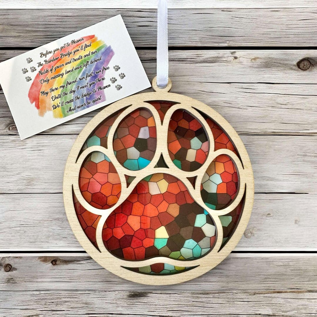 Rainbow Bridge Pet, Sun Catcher, Suncatcher Pet Memorial, Dog / Cat ...