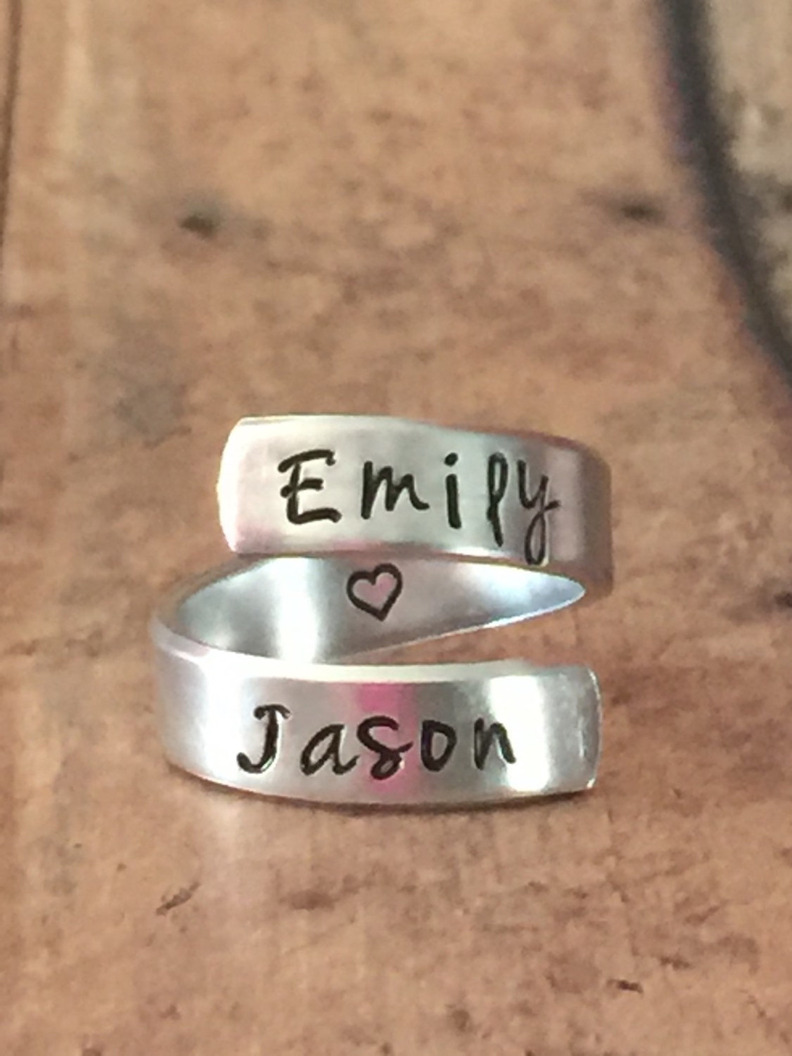 Mothers Name Ring Hand Stamped Ring Very Sturdy Ring - Etsy
