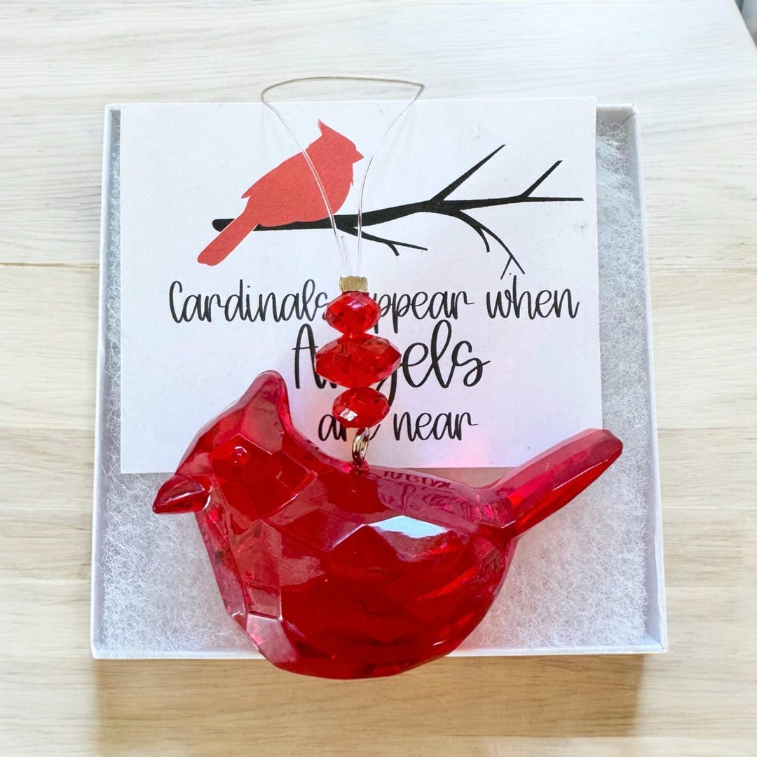Cardinal Rain Crystal Bird to Hang in Your Window, Cardinal Gift ...