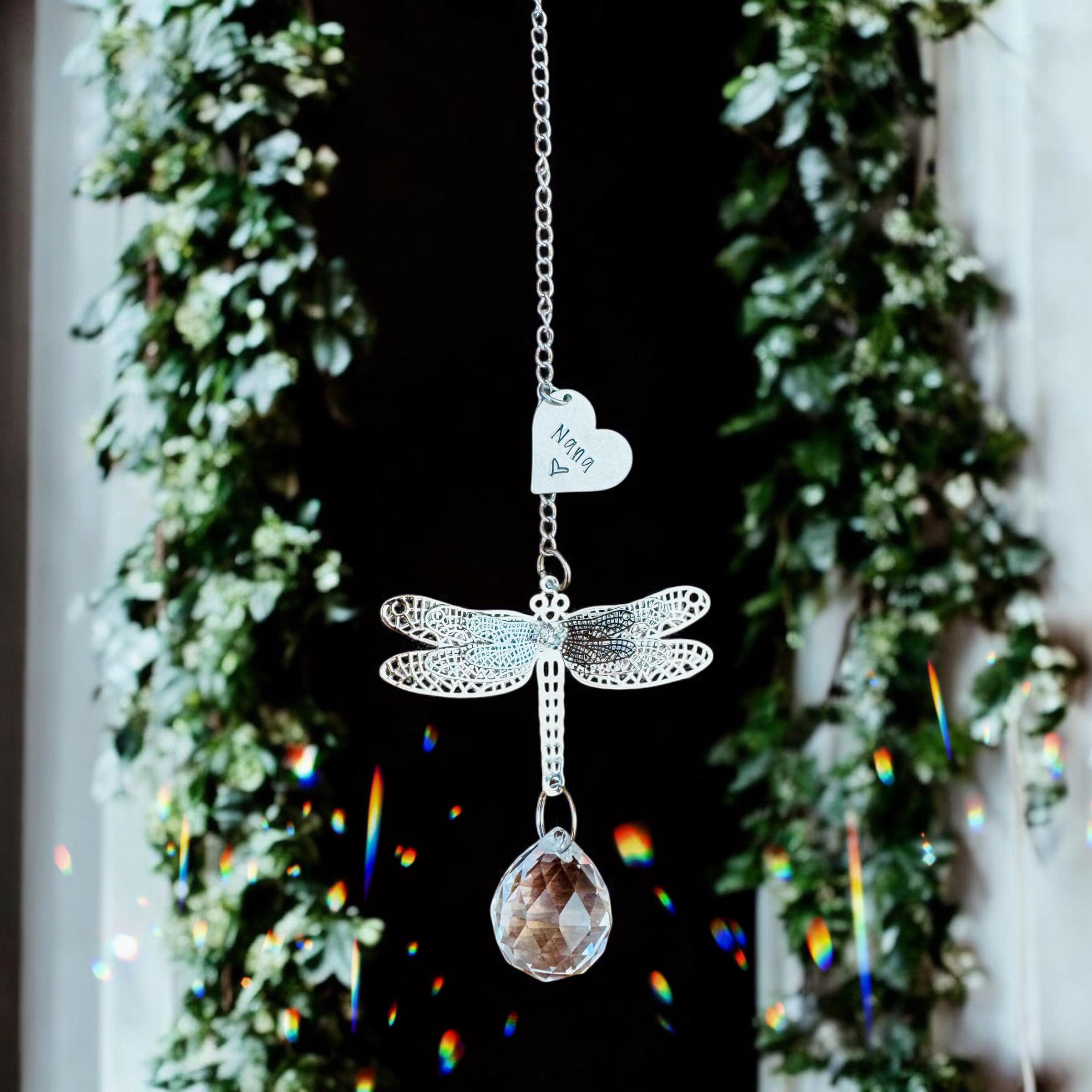 Sun Catcher Dragonfly Sympathy Gift, Poem Card Memorial Suncatcher ...