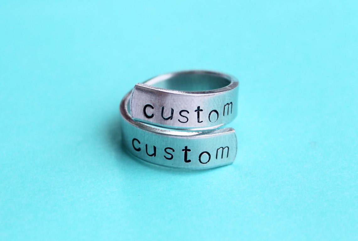 Custom Hand Stamped Ring Very Sturdy Ring Great Gift - Etsy