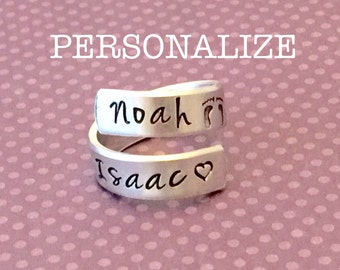 Custom Hand Stamped Ring Very Sturdy Ring Great Gift | Etsy