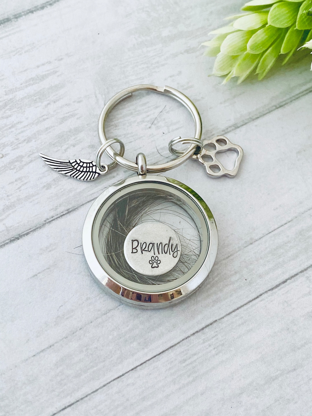 Pet Fur Jewelry Keepsake Keychain ,pet Memorial Locket Loss of Pet ...