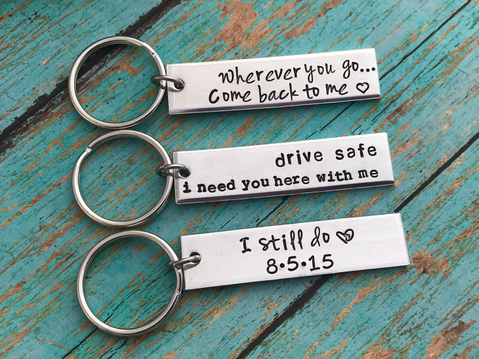 Personalized Hand Stamped Keychain Personalized Gift You - Etsy