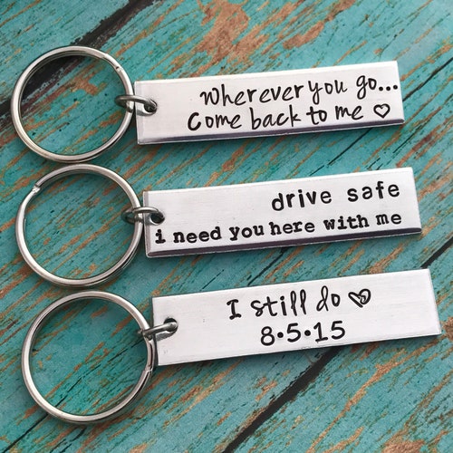 Customized Hand Stamped Keychain Personalized Gift You | Etsy