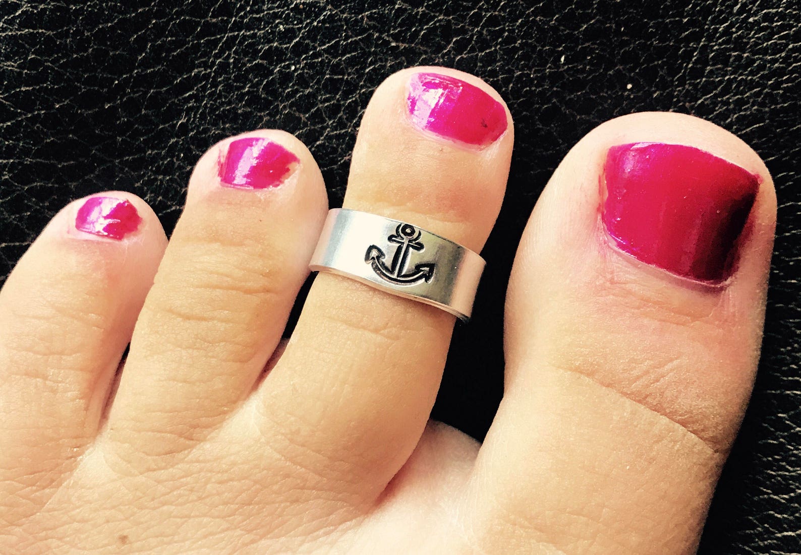 Toe Ring Anchor Hand Stamped Toe Ring Adjustable Toe Ring | Etsy