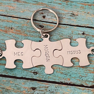 Personalized Puzzle Keychains, Friends Keychain, Puzzle Piece, Family ...