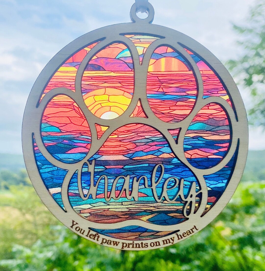 Rainbow Bridge Pet, Sun Catcher, Suncatcher Pet Memorial, Personalized ...