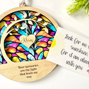 Sun Catcher Sympathy Gift, Poem Card Memorial Suncatcher, Sympathy Gift ...