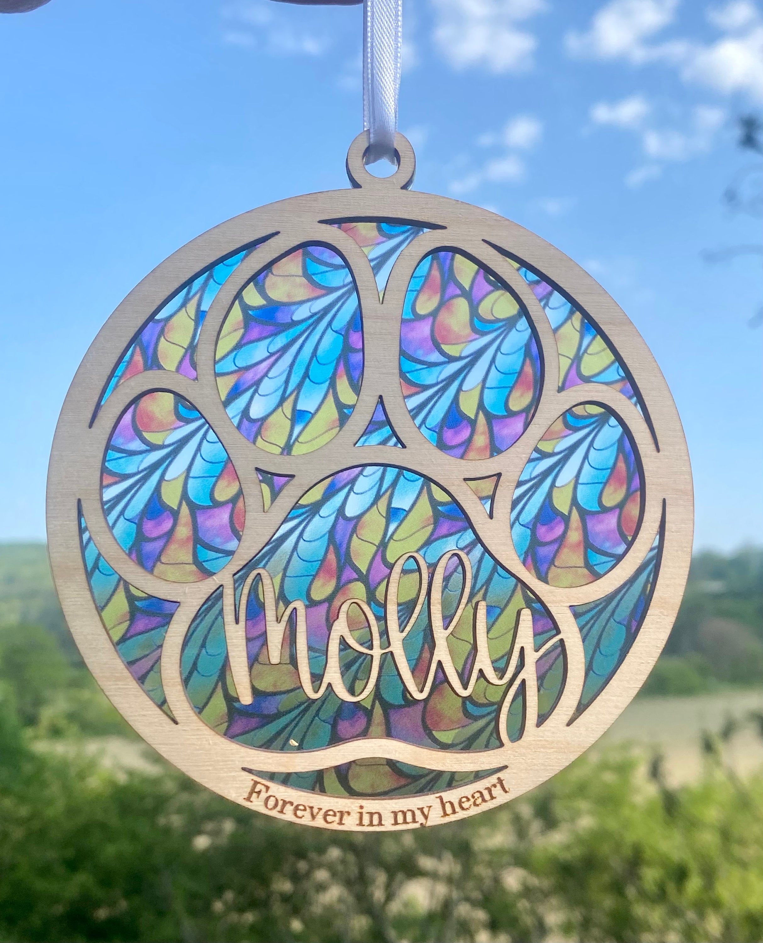 Rainbow Bridge Pet, Sun Catcher, Suncatcher Pet Memorial, Personalized ...