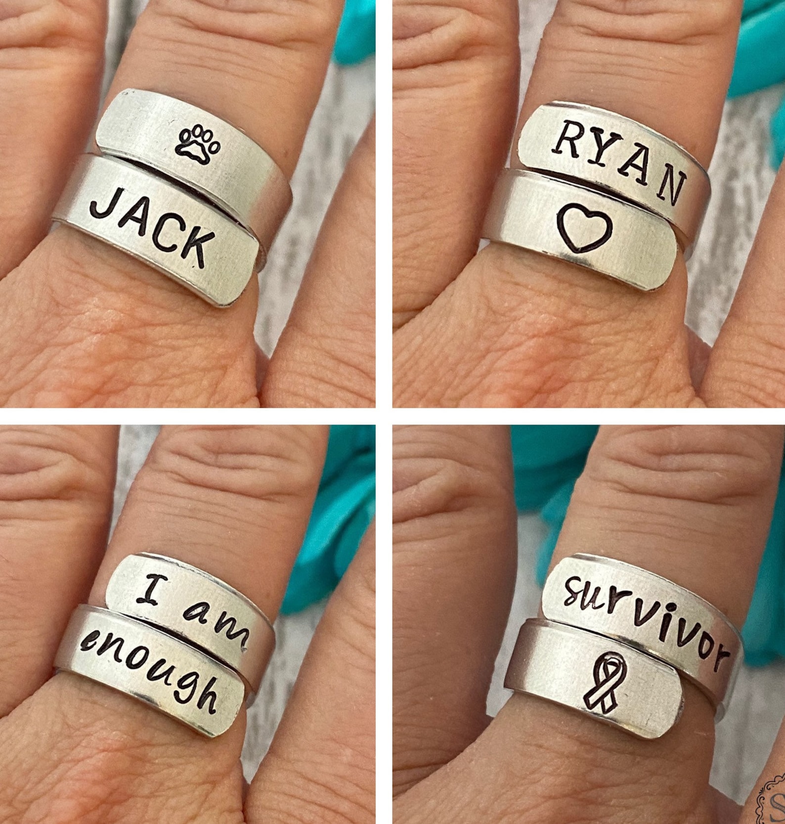 Personalized Ring Custom Hand Stamped Ring Very Sturdy - Etsy