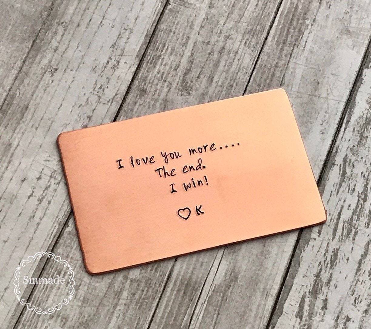 Wallet Card Hand Stamped - Personalized Wallet Card - Wallet Insert ...