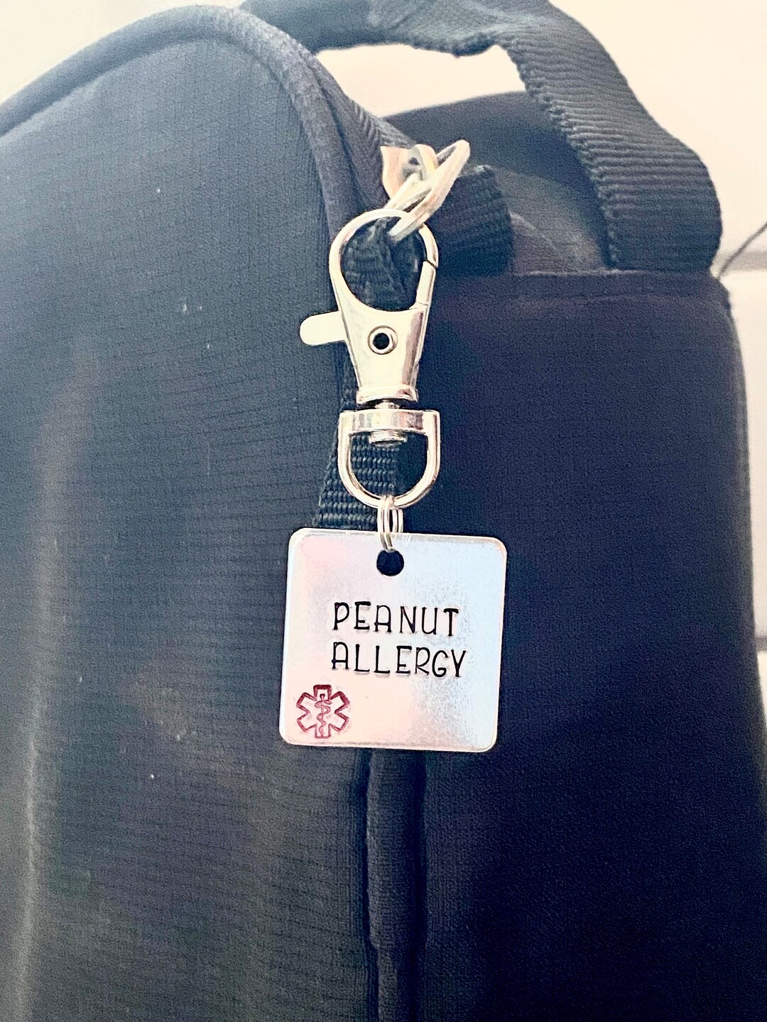 Food Allergy Bag Tag, Lunch Bag, Purse, Backpack Tag Zipper Pull ...