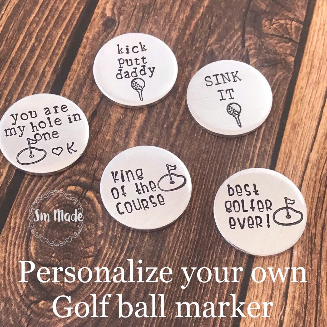 Personalized Golf Ball Marker, Golf Player , Golf Gift, Personalized ...