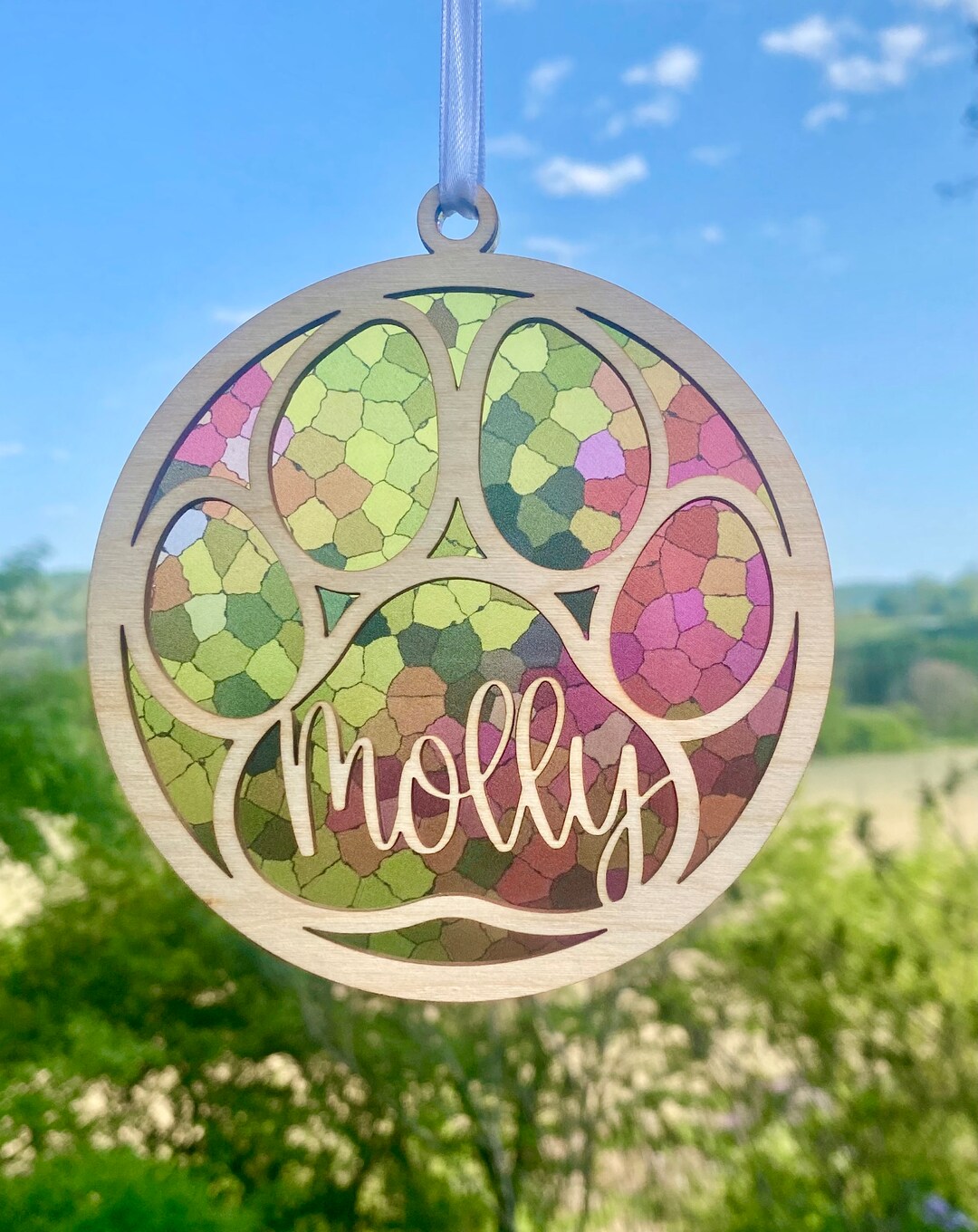 Rainbow Bridge Pet, Sun Catcher, Suncatcher Pet Memorial, Personalized ...