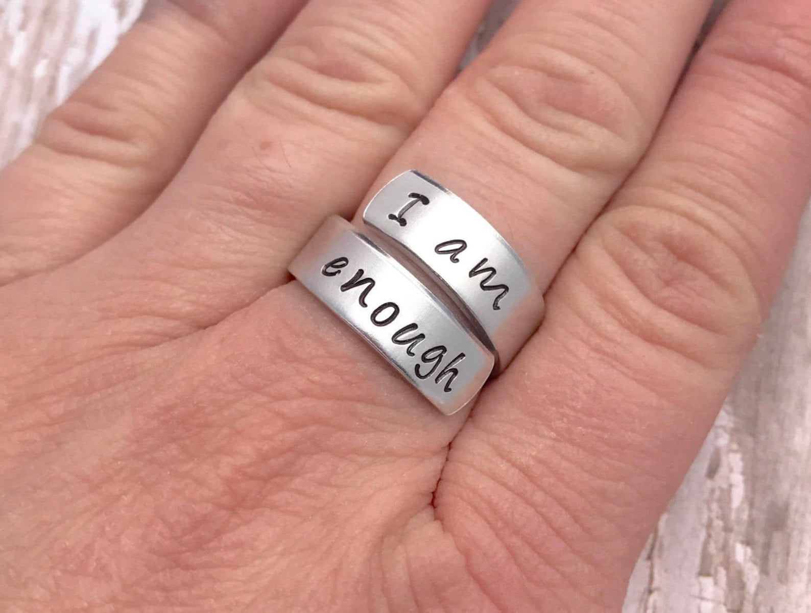 I Am Enough Hand Stamped Ring Very Sturdy Ring Great - Etsy