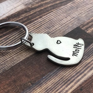 Cat Lover Keychain - Add Your Cats Name or a Small Wording - Cat Metal ...