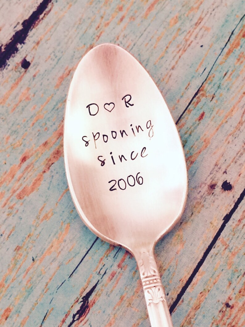 Spooning Since Hand Stamped Silverware Vintage Spoon Message | Etsy