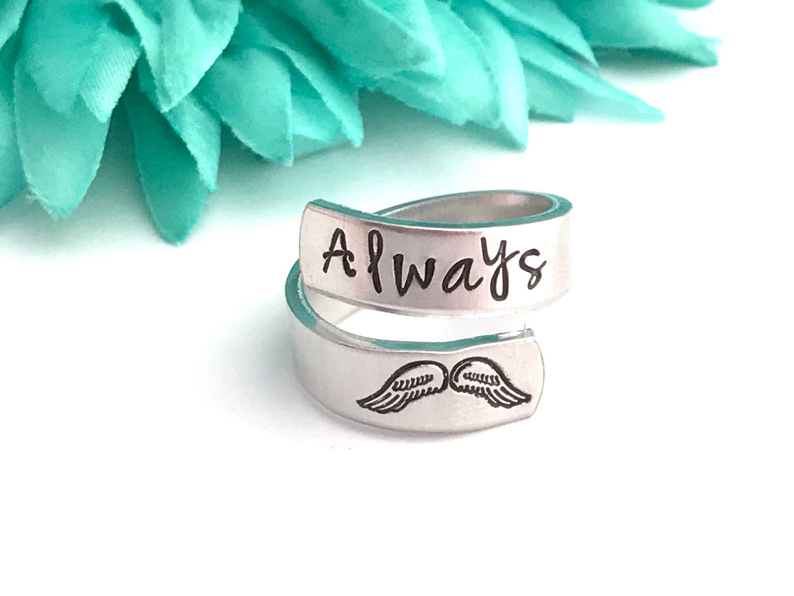 Personalized wrap ring Custom hand stamped ring very | Etsy