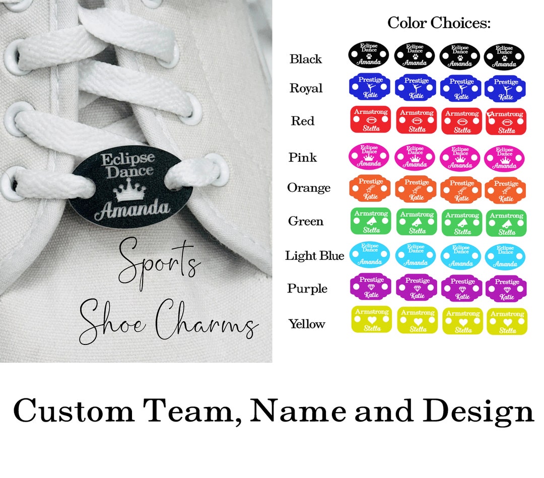 Custom Cheer Shoe Charm, Shoe Charm, Sports Team Athletic Dance Team ...
