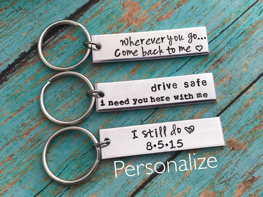 Personalized Hand Stamped Keychain Personalized Gift - You Choose ...