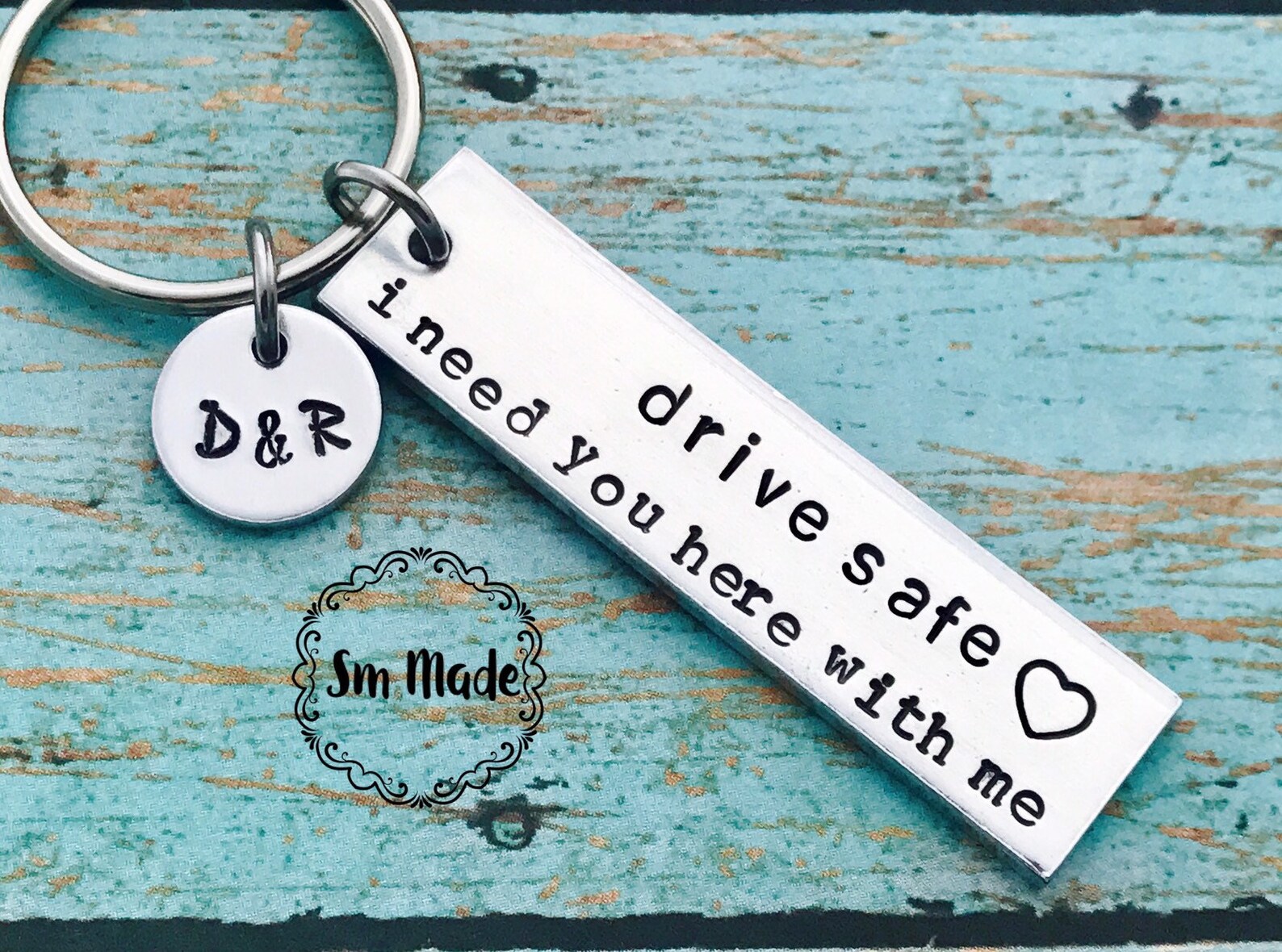 Drive Safe I Need You Here With Me with Heart With Initials - Etsy