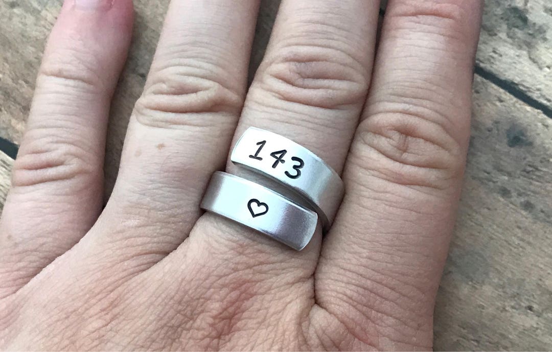143 I Love You -hand Stamped Ring - Very Sturdy Ring - Great Gift - Fun ...