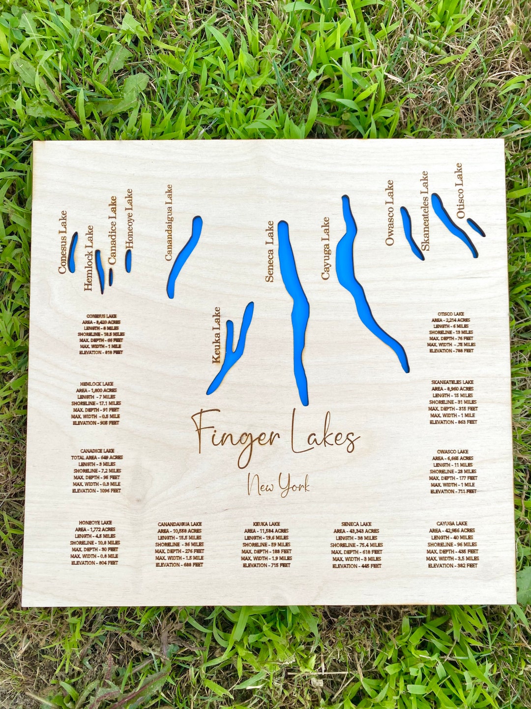 The Finger Lakes Map of the Lakes With Lake Info for Each, New York ...