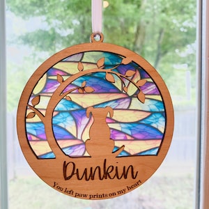 Rainbow Bridge Pet, Sun Catcher, Suncatcher Pet Memorial, Personalized ...