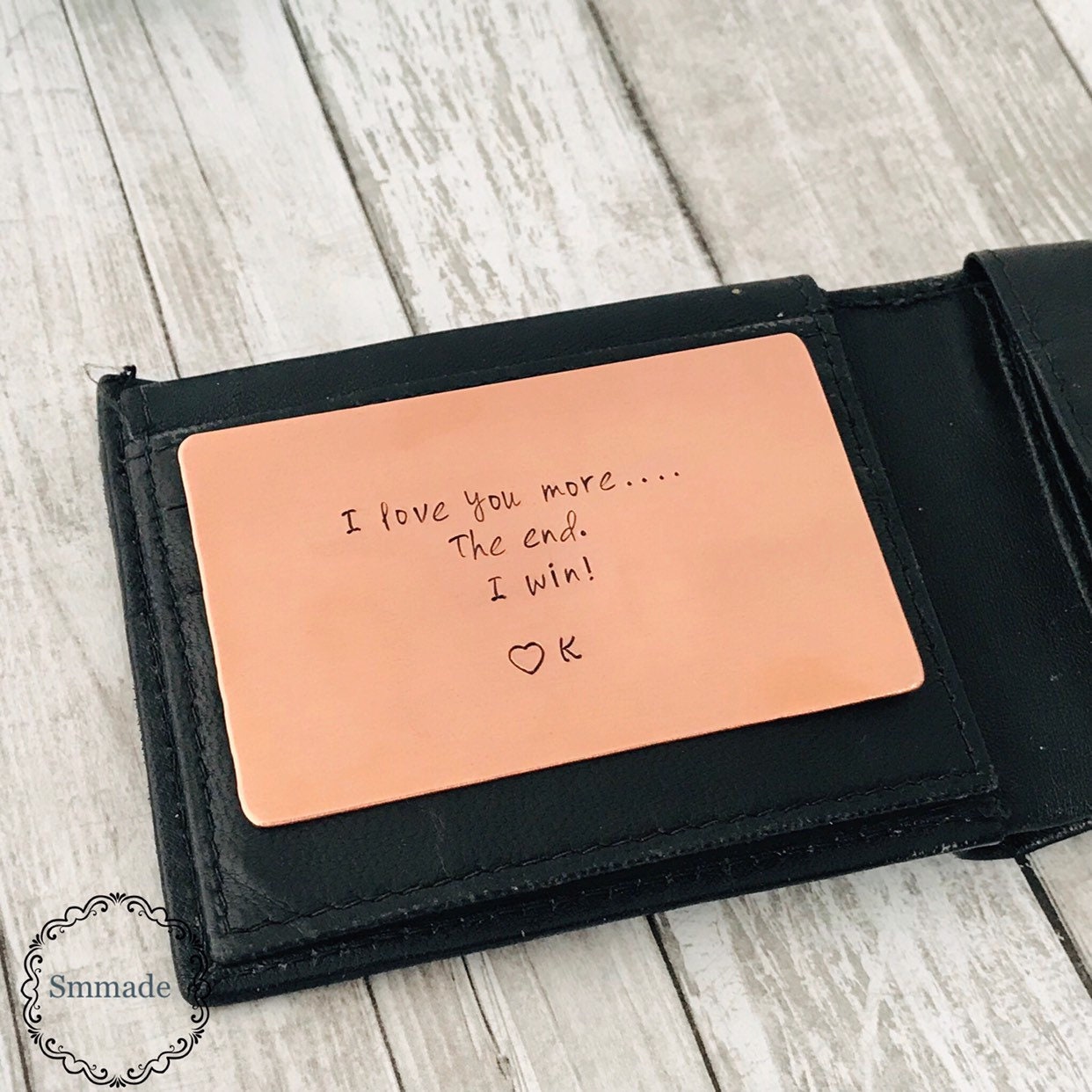 Wallet Card Hand Stamped - Personalized Wallet Card - Wallet Insert ...
