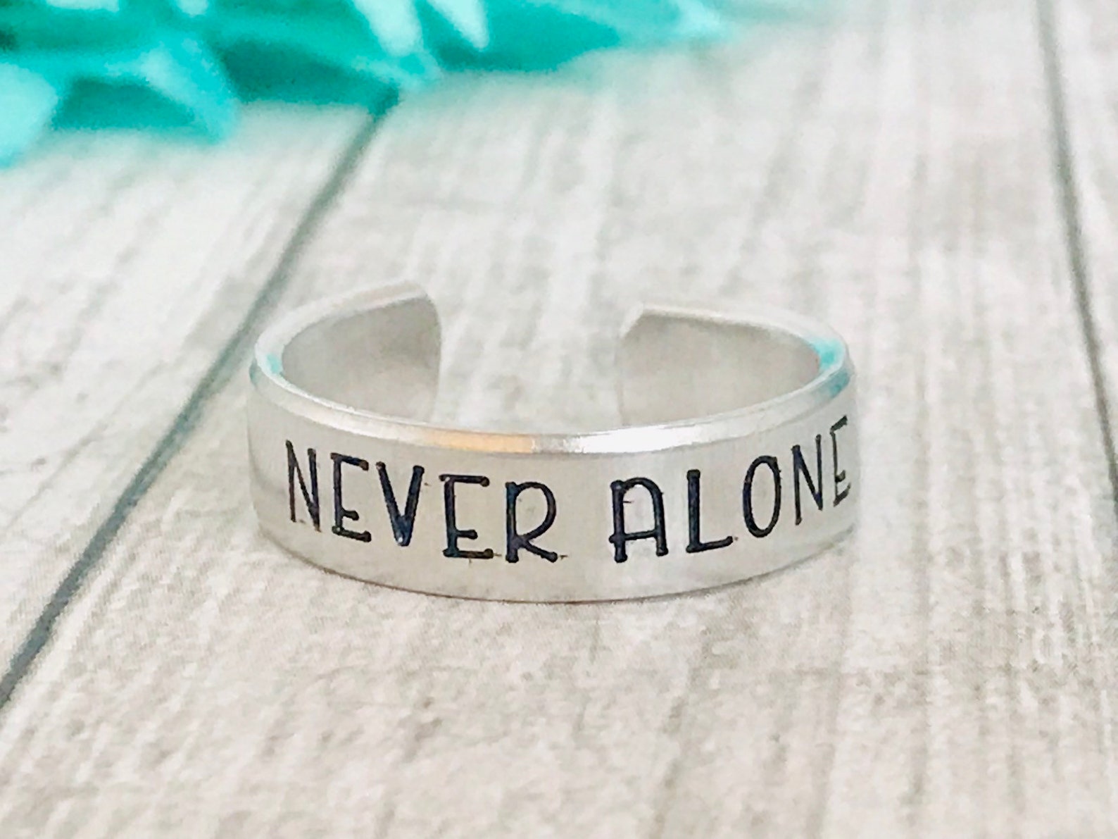 Never Alone Ring Inspiration Here for You Diatance Love - Etsy