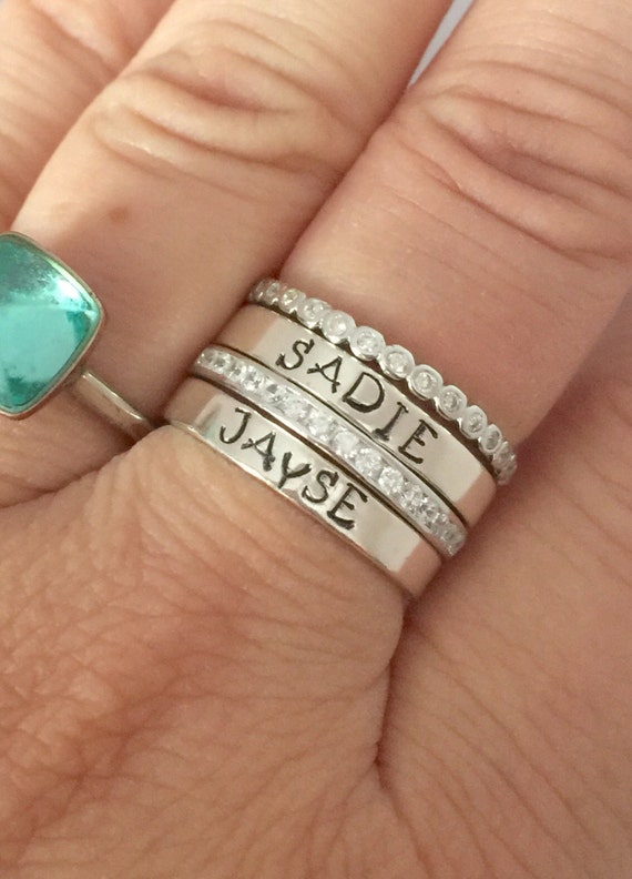Stacking rings Sterling silver stacking ring personalized | Etsy
