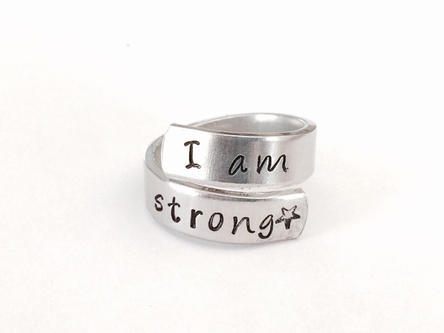 I Am Strong Hand Stamped Ring Very Sturdy Ring Great - Etsy