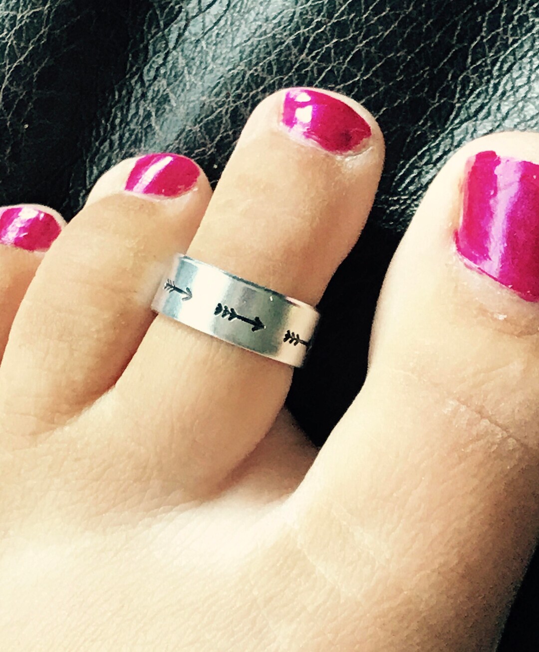 Toe Ring Arrow - Hand Stamped Toe Ring - Adjustable Toe Ring - Very ...