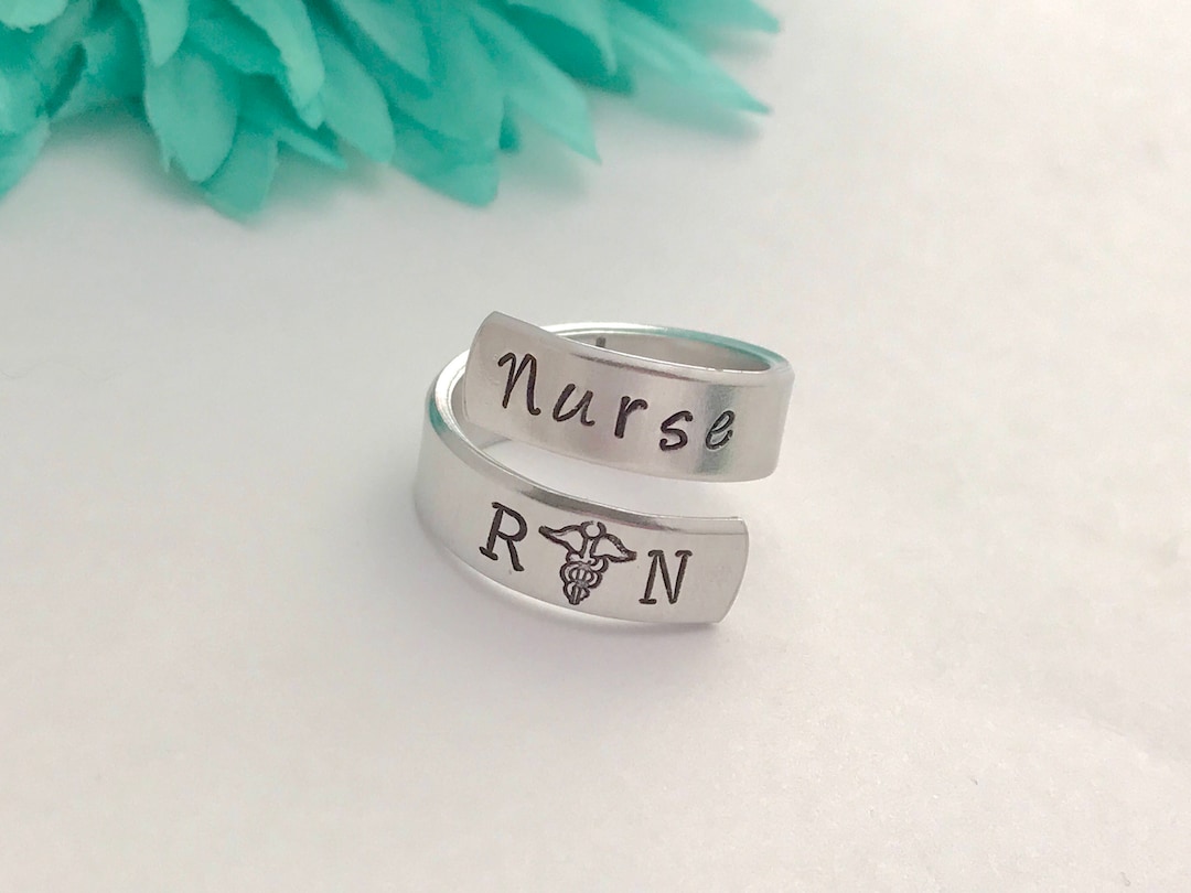 Nurse Ring RN Ring RN / Nurses / Nursing Student / Nurse Gift - Hand ...