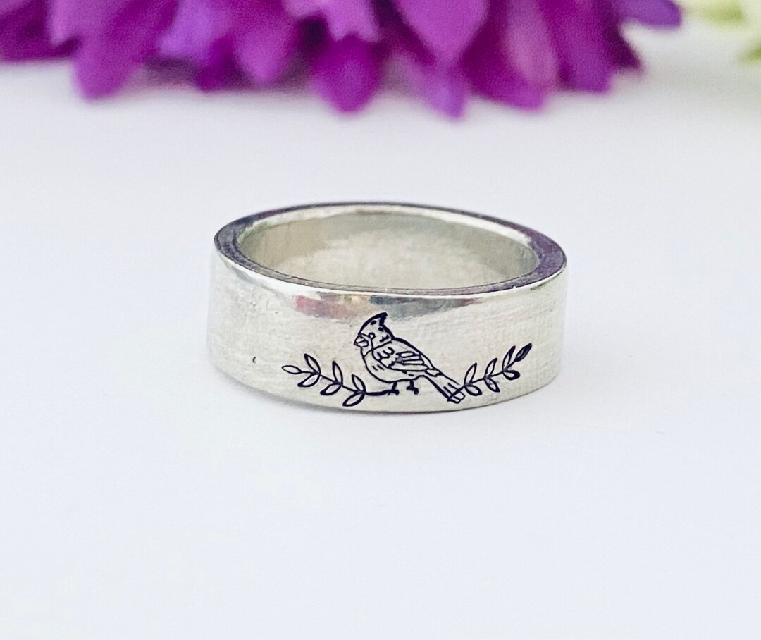 Cardinal Ring Band - Custom Hand Stamped Ring - Very Sturdy Ring ...