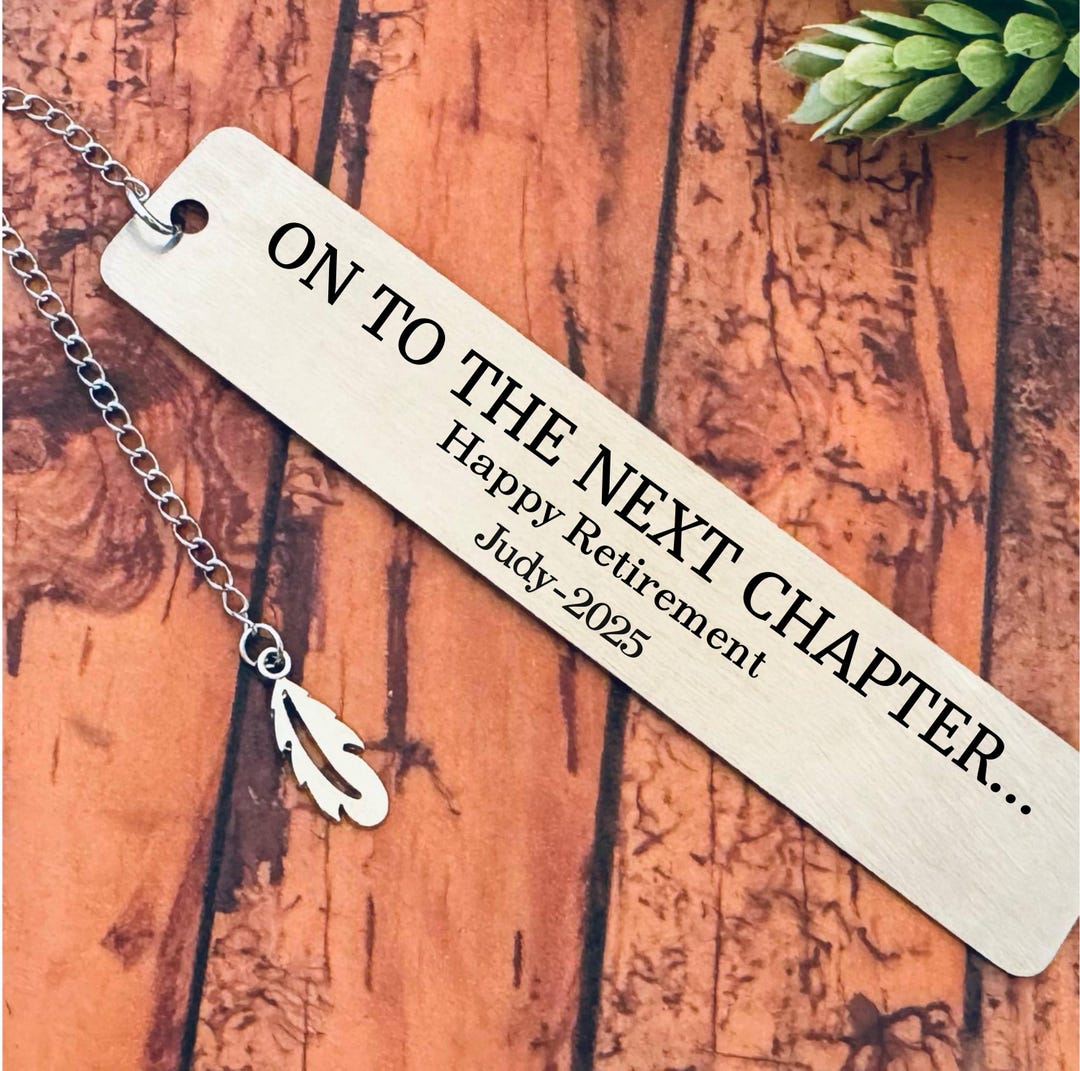 Steel Personalized Bookmark, Retirement, Anniversary, Custom Engraved ...