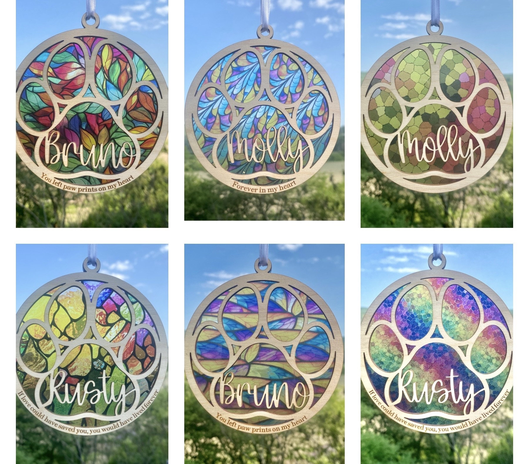Rainbow Bridge Pet, Sun Catcher, Suncatcher Pet Memorial, Personalized ...