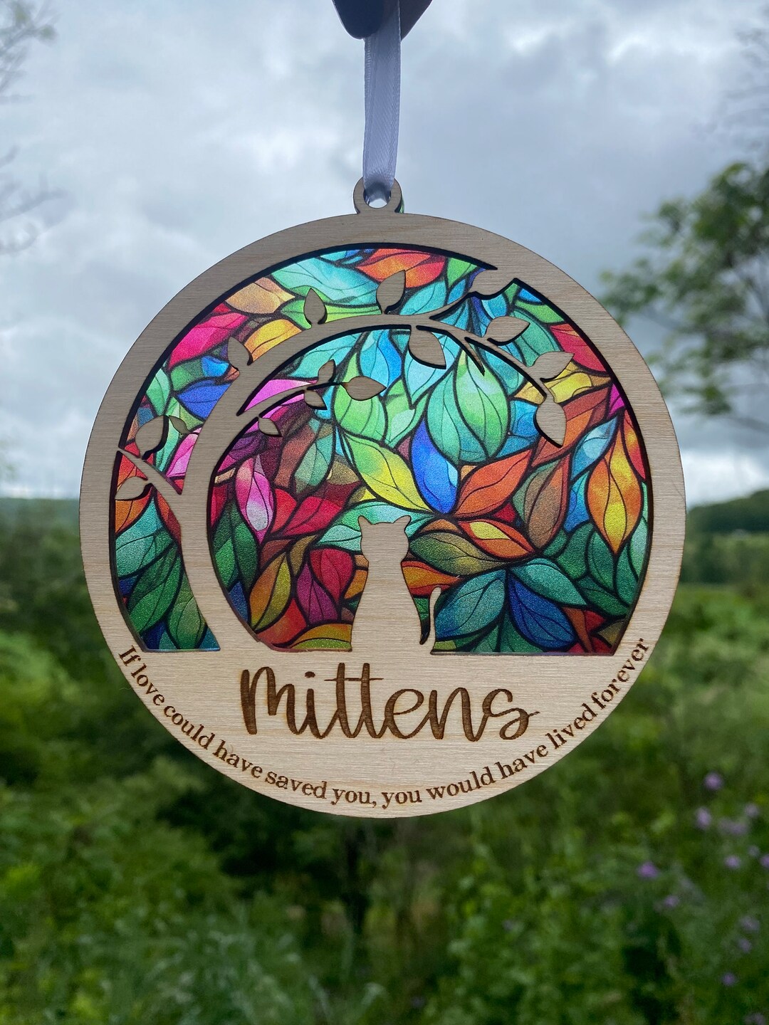 Rainbow Bridge Pet, Sun Catcher, Suncatcher Pet Memorial, Personalized ...