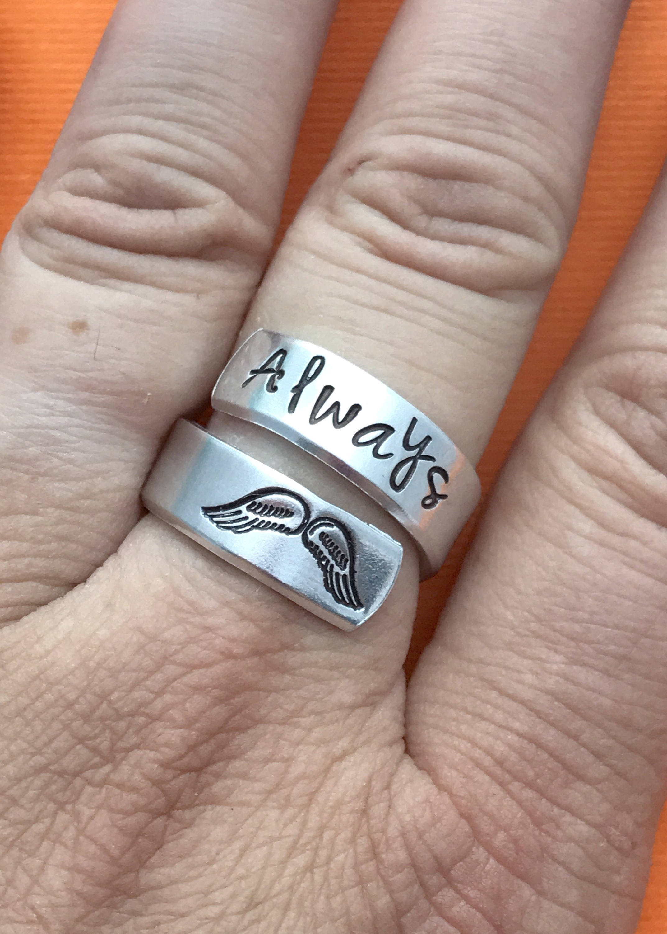 Custom Ring Wrap Ring Custom Hand Stamped Ring Very Sturdy | Etsy