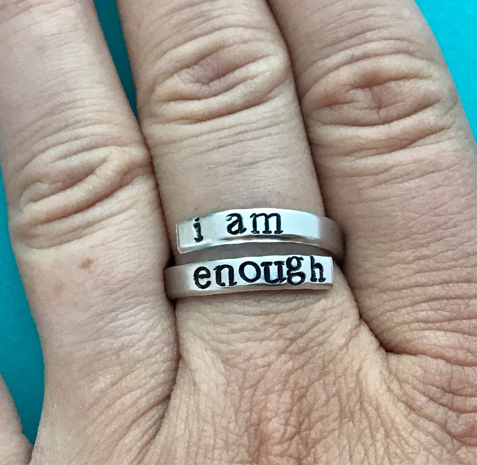I Am Enough Hand Stamped Ring Very Sturdy Ring Great | Etsy