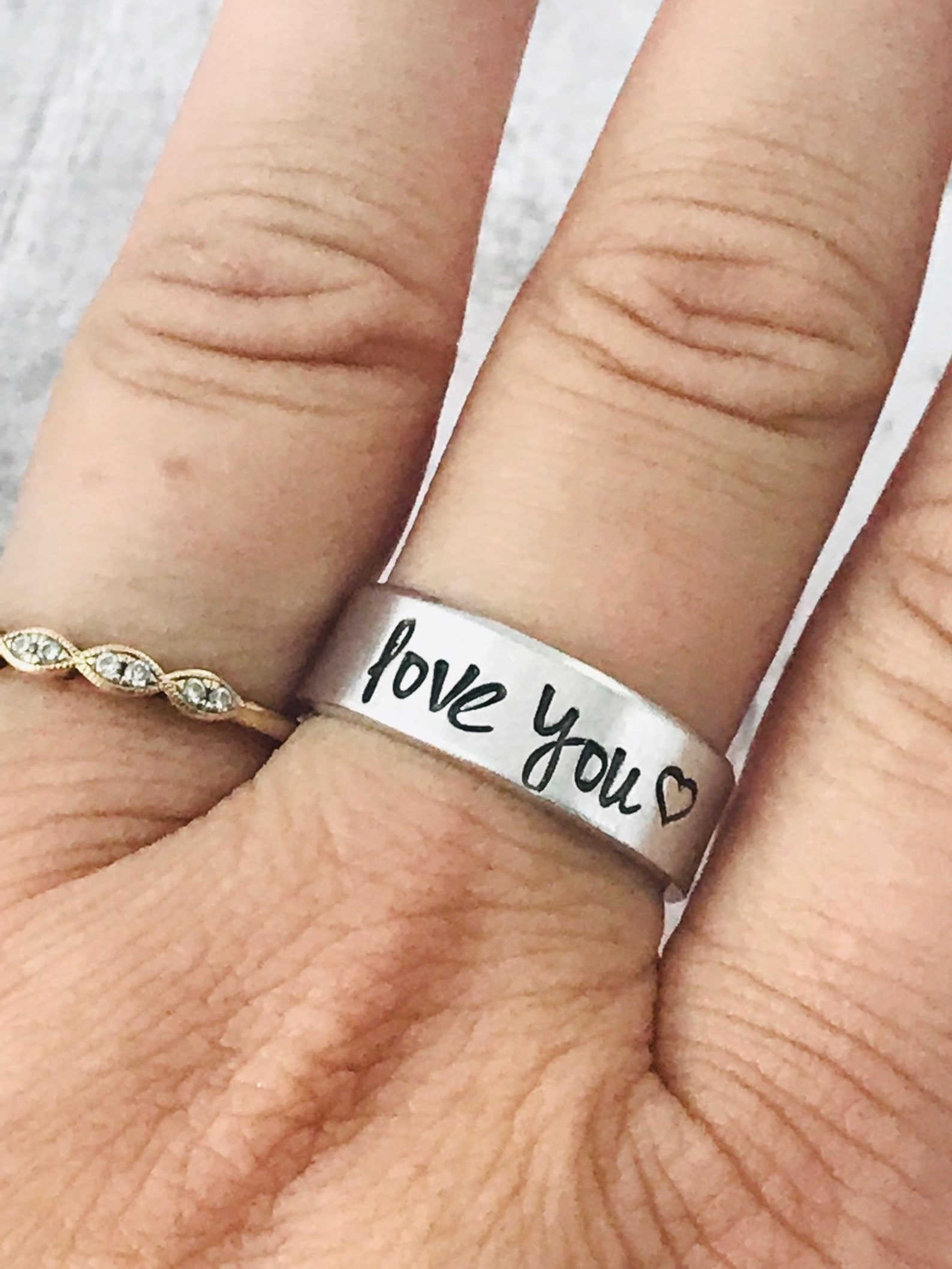 Personalized Ring Word Ring, Personalized, Silver, Gold, Rose Gold ...