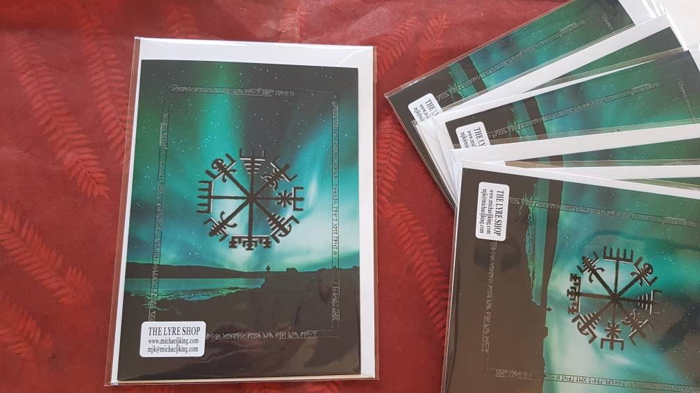 Vegvisir Compass/Wayfinder Rune greetings card with free print | Etsy