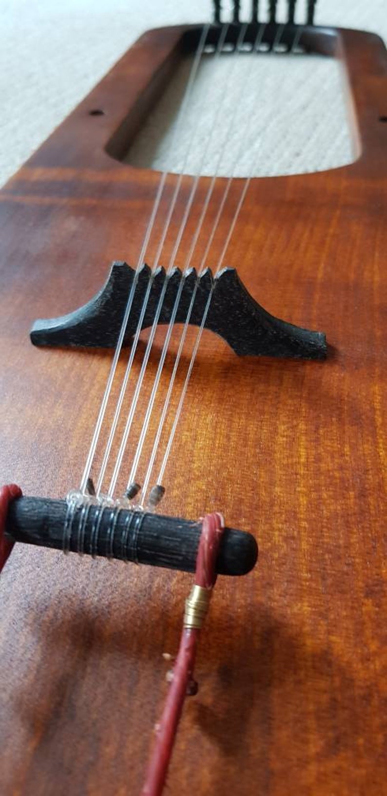 Anglo Saxon lyre maple wood in antique brown finish | Etsy