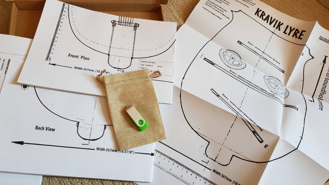 Kravik Lyre Plans Printed 3x A1 pieces of paper with extra | Etsy