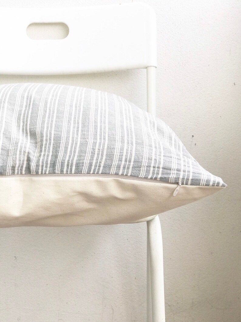 Grey Striped Pillow Cover | Etsy